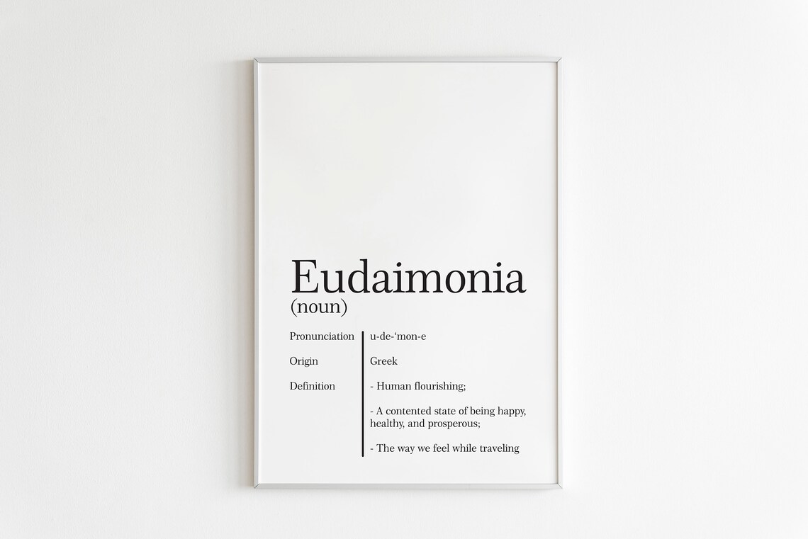 Eudaimonia Definition Print Greek Digital Download - Etsy