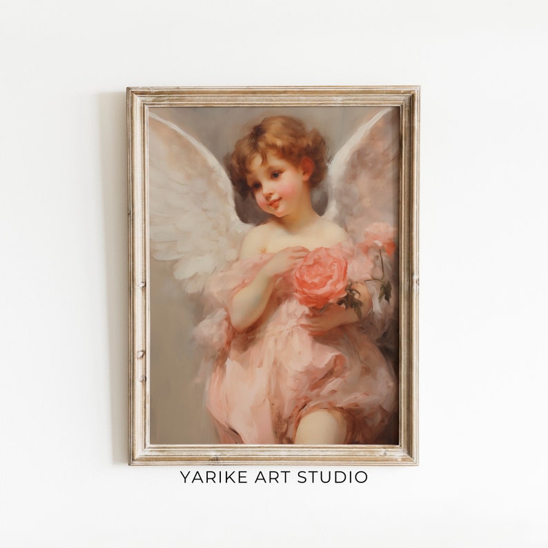 Vintage Angel Portrait Poster Valentines Day Angel Print Angel Wall Art ...