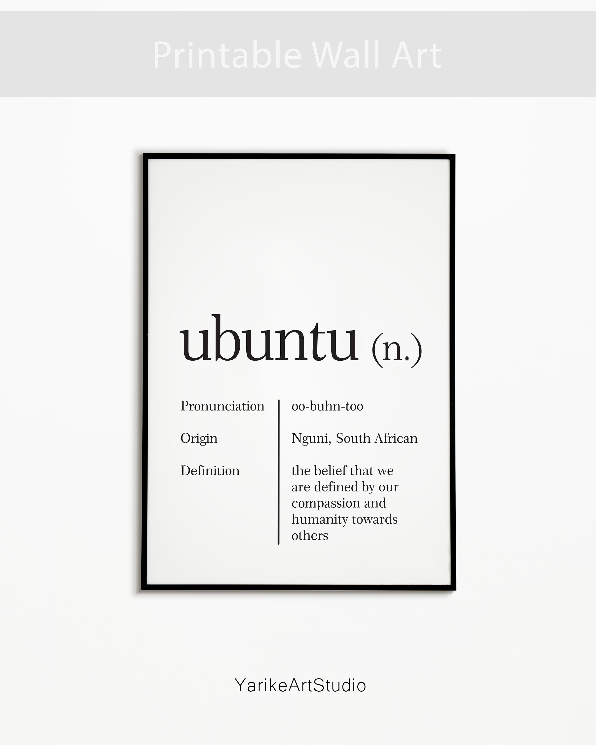 Ubuntu Definition Print South Africa Nguni Art Ubuntu Wall Art - Etsy ...