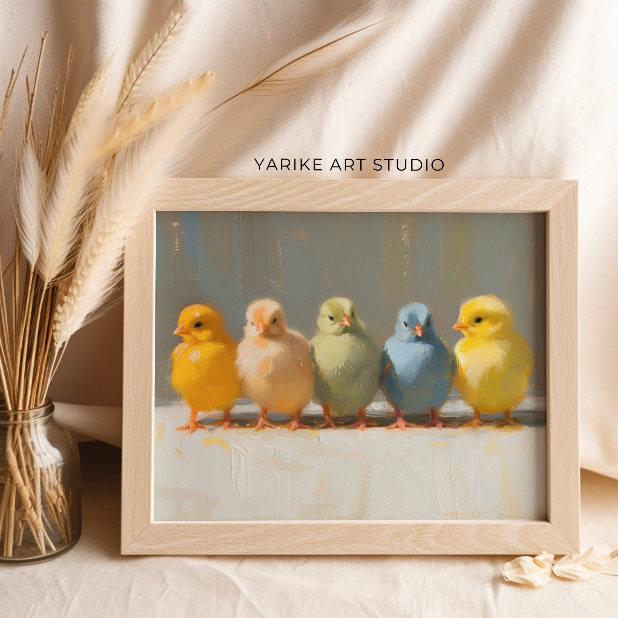 Easter Baby Chicks, Easter Decor, Printable Chicks Wall Art, Cottage ...