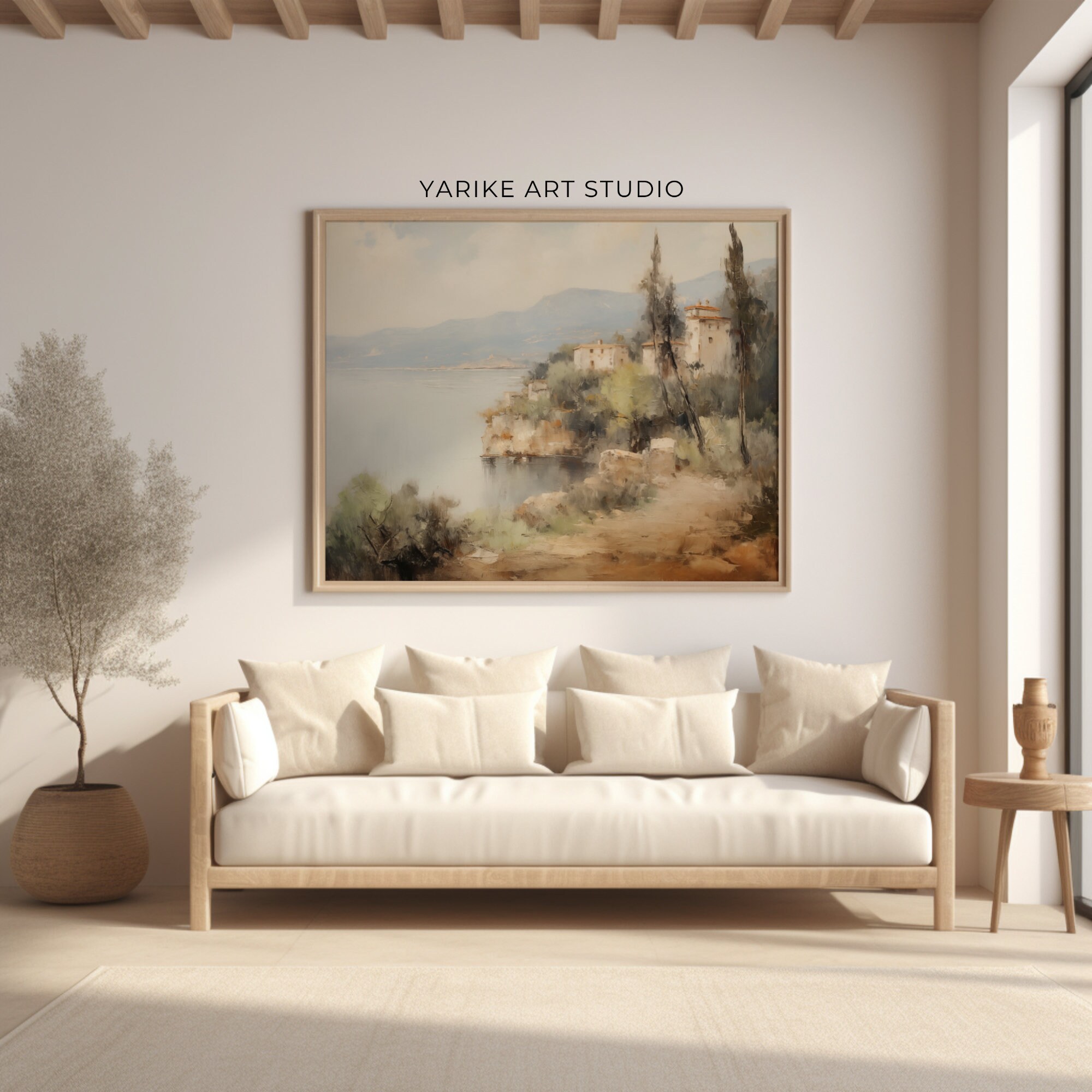 Warm Tone Vintage Italian Style Wall Art Mediterranean Wall Art ...