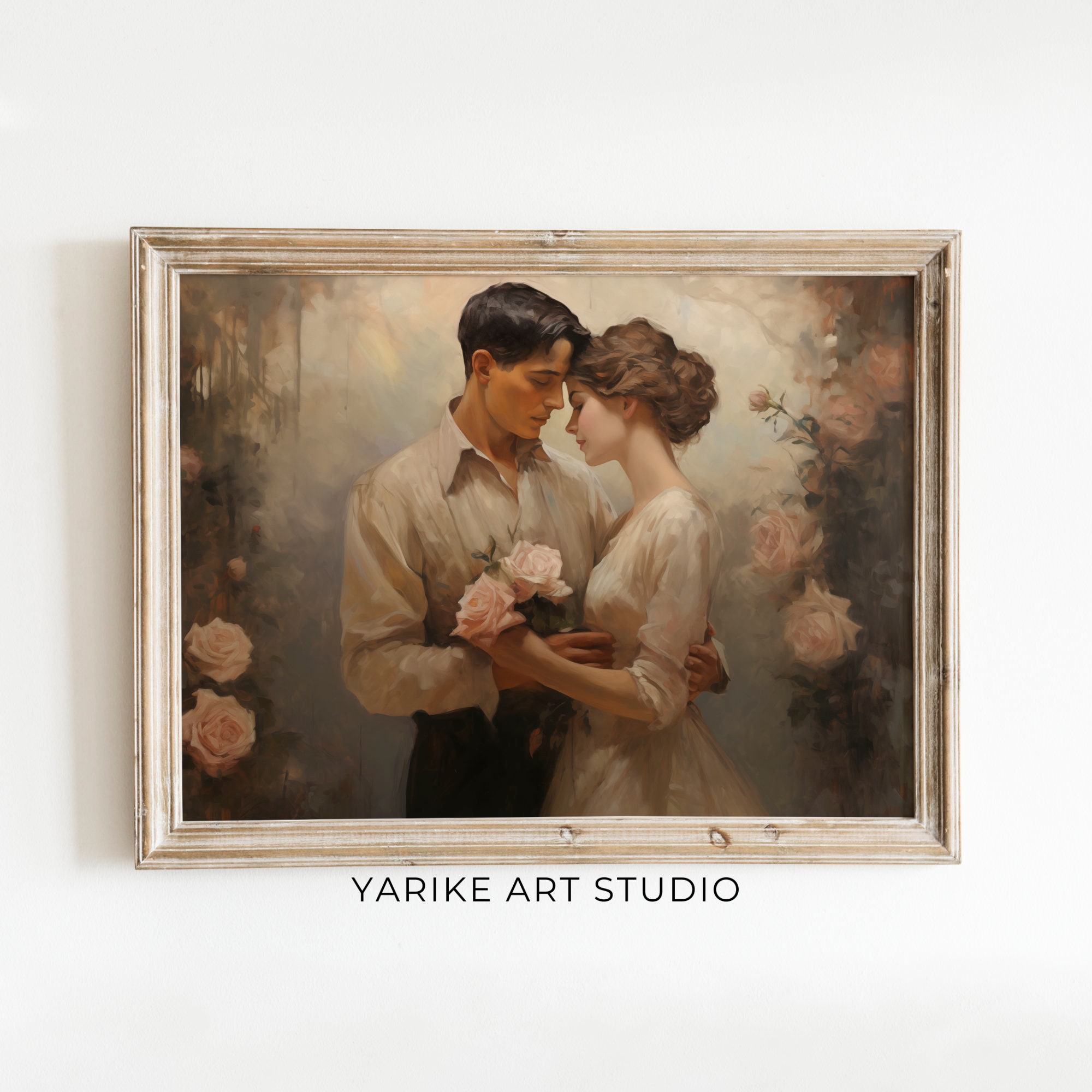 Romantic Love Painting Valentines Day PRINTABLE Wall Art Print Vintage ...
