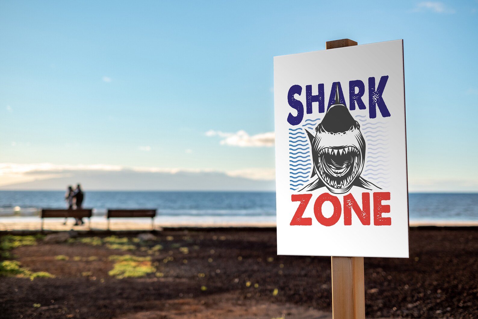 Shark Warning Sign Shark Zone Funny Poster Digital Download | Etsy