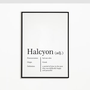 Halcyon Definition Print Greek Culture Art Digital Download | Etsy