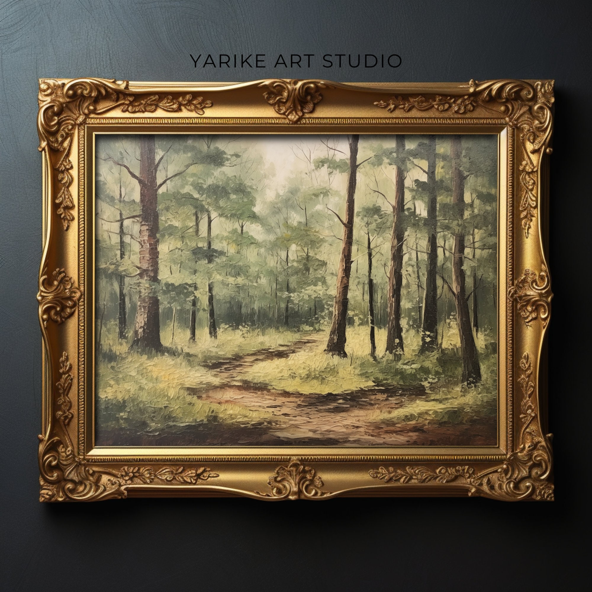 Printable Rustic Forest Print Country Forest Art Antique Autumn Art ...