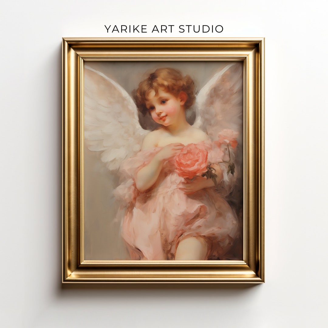 Vintage Angel Portrait Poster Valentines Day Angel Print Angel Wall Art ...
