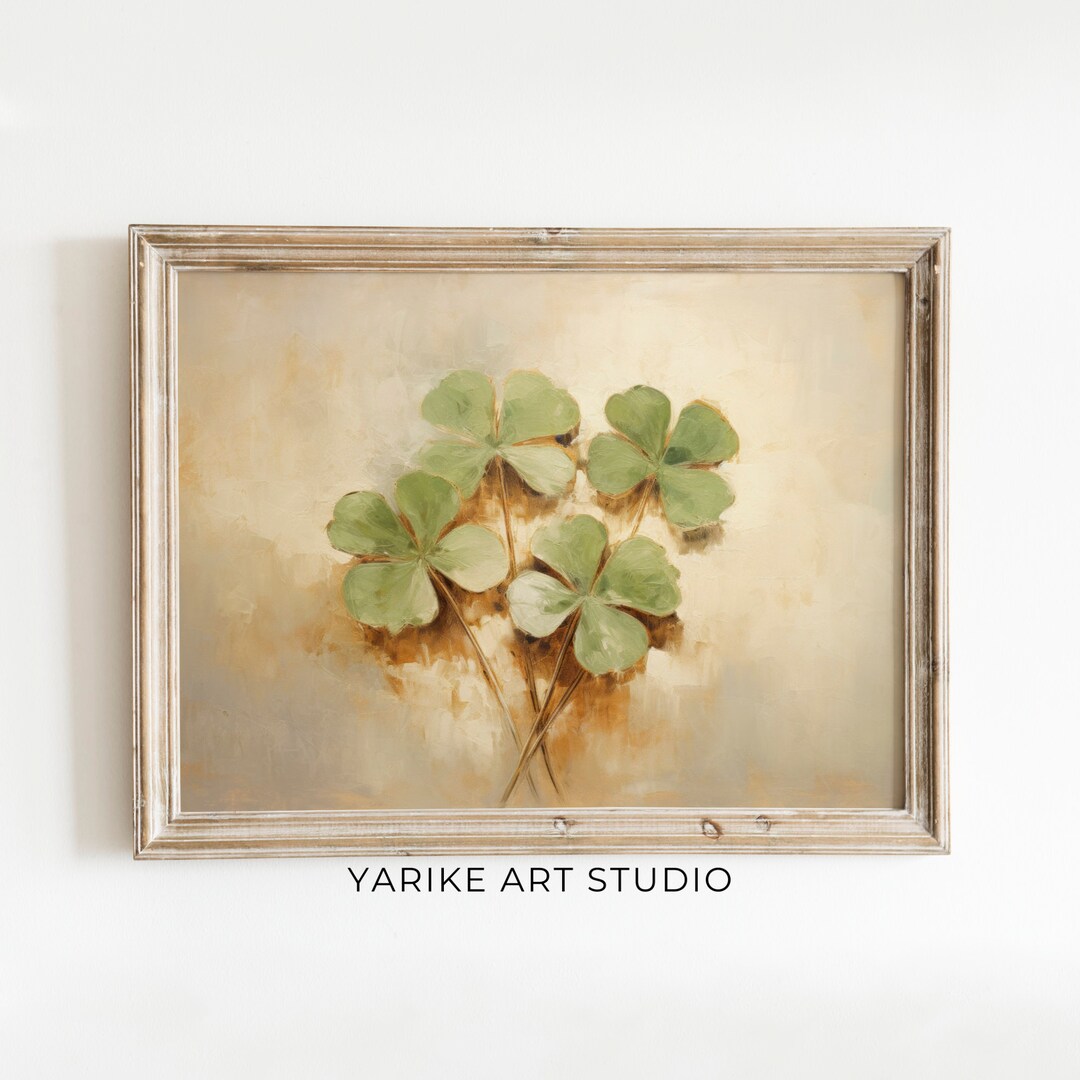 Rustic Clover Print | Vintage St Patricks Day Wall Art (digital ...