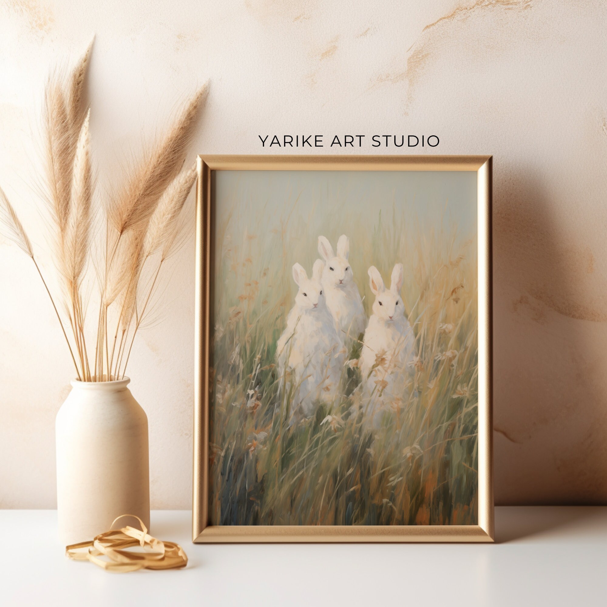 Vintage Bunny Rabbit Family Spring Decor Vintage Spring Printable ...