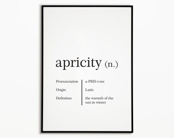 Apricity Definition - Etsy UK