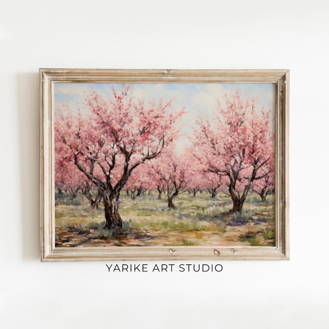 Spring Cherry Blossom Forest Wall Art Spring Decor Vintage Spring Print ...