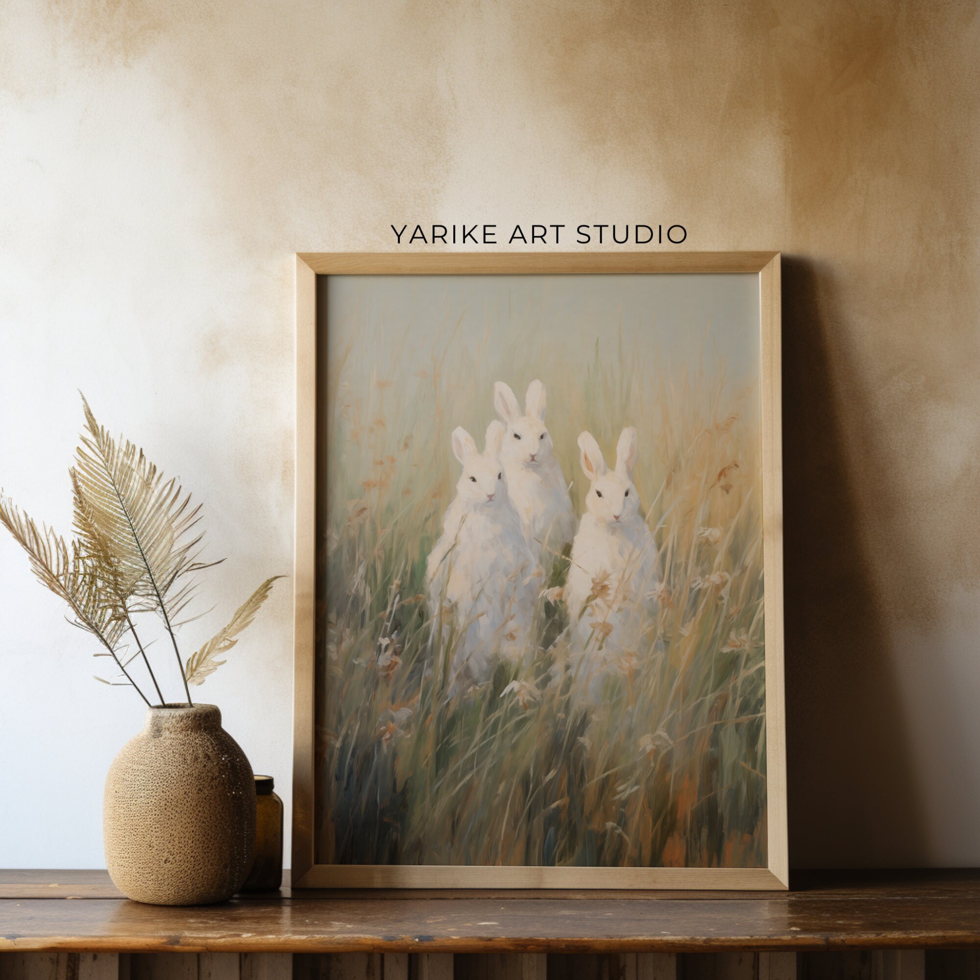 Vintage Bunny Rabbit Family Spring Decor Vintage Spring Printable ...