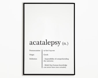 Acatalepsy Quote | Etsy