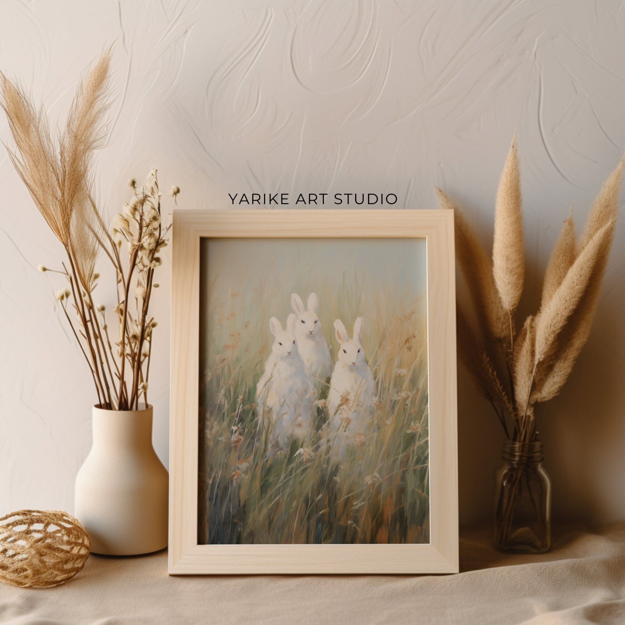 Vintage Bunny Rabbit Family Spring Decor Vintage Spring Printable ...