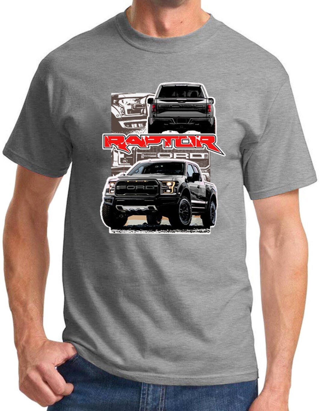 2017-20 Ford Raptor F150 4x4 Grey Truck Full Color Design Tshirt - Etsy