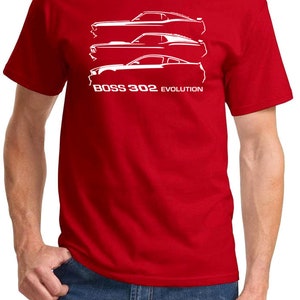 Ford Boss 302 Mustang Evolution Classic Outline Design Tshirt - Etsy