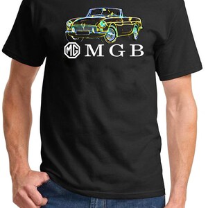 MG MGB Convertible Sports Car Neon Design Full Color Tshirt - Etsy