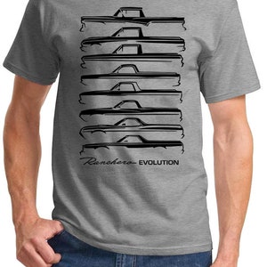 1957-79 Ford Ranchero Truck Evolution Classic Outline Design Tshirt - Etsy