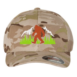 Bigfoot Sasquatch Forest Classic Design Flexfit 6277 Baseball Hat Cap ...