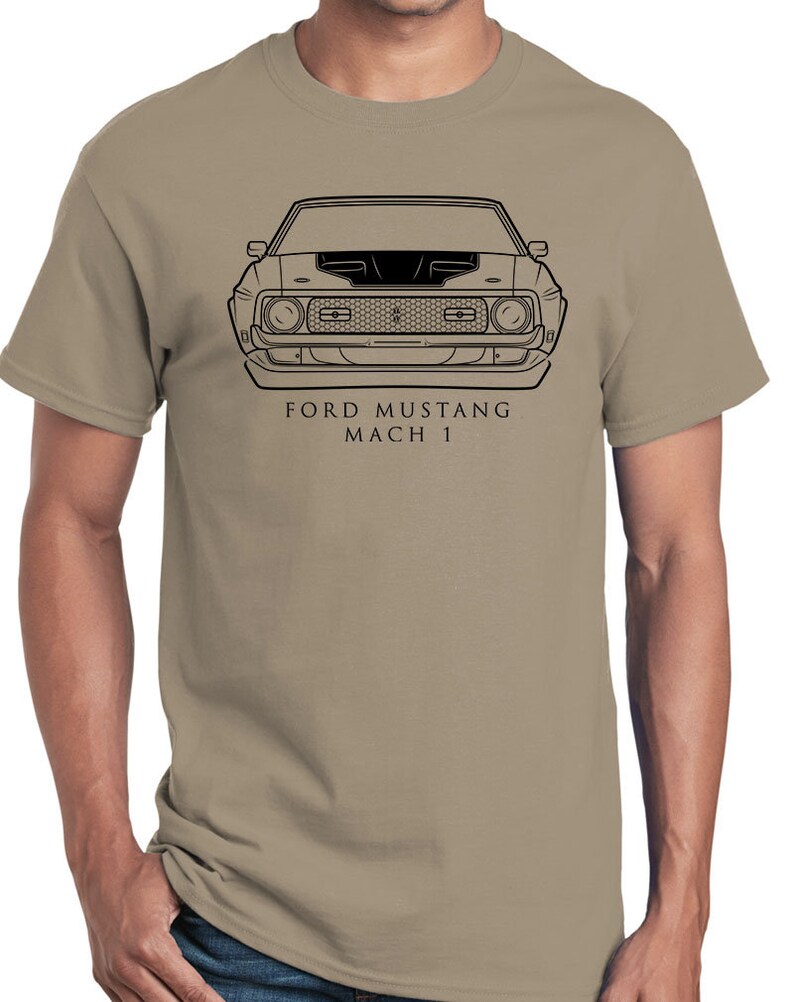 1971 1972 Ford Mach 1 Mustang Classic Front End Profile Design Tshirt ...