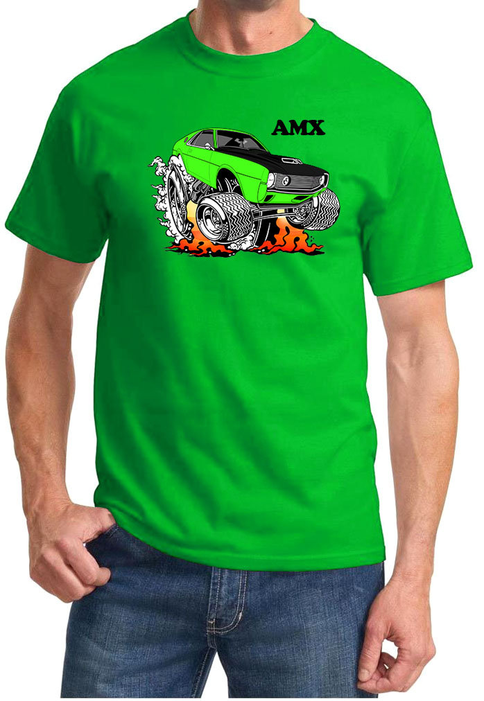 1970 AMC AMX Classic Cartoon Muscle Car Full Color Design Tshirt - Etsy