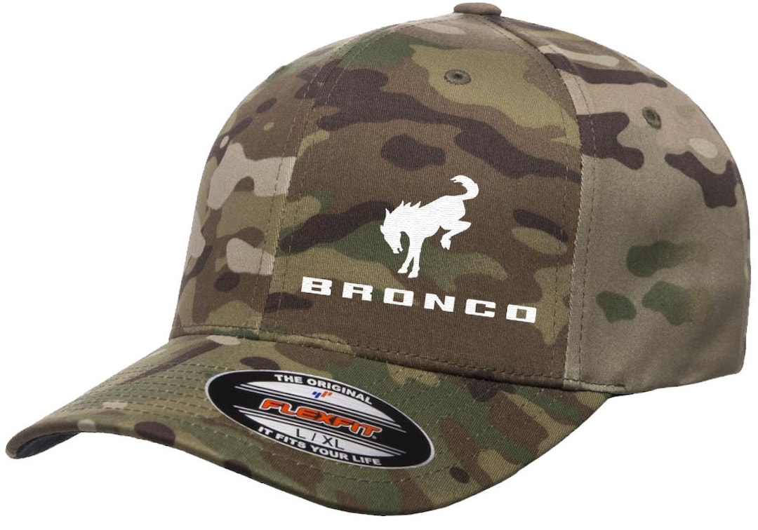 Ford Bronco Logo Side Panel Embroidered Design Flexfit 6277 Camo ...