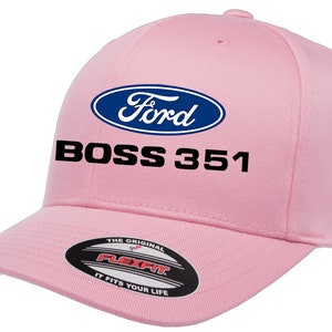 Ford Boss 351 Mustang Logo Classic Design Flexfit 6277 Baseball Hat Cap ...