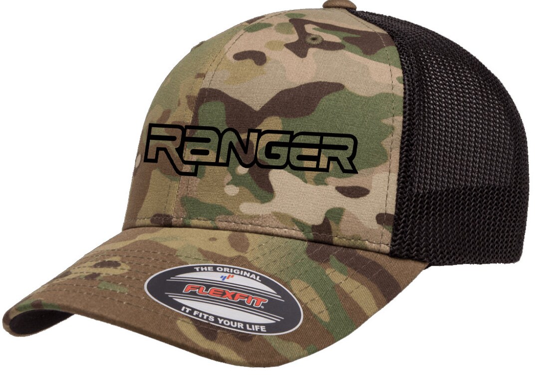 Ford Ranger Pickup Truck Logo Design Flexfit 6511 Camoflage Trucker ...