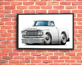 1966 Ford F100 Poster | Vintage Truck Wall Art, Classic American Pickup ...