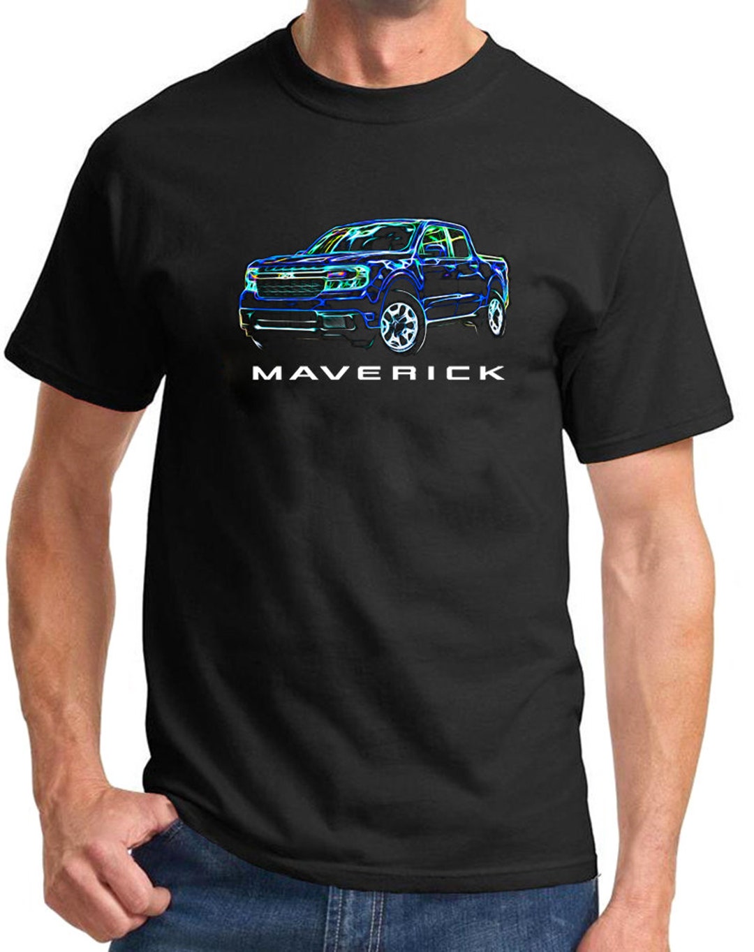 2021-24 Ford Maverick Pickup Truck Neon Design Full Color Tshirt - Etsy