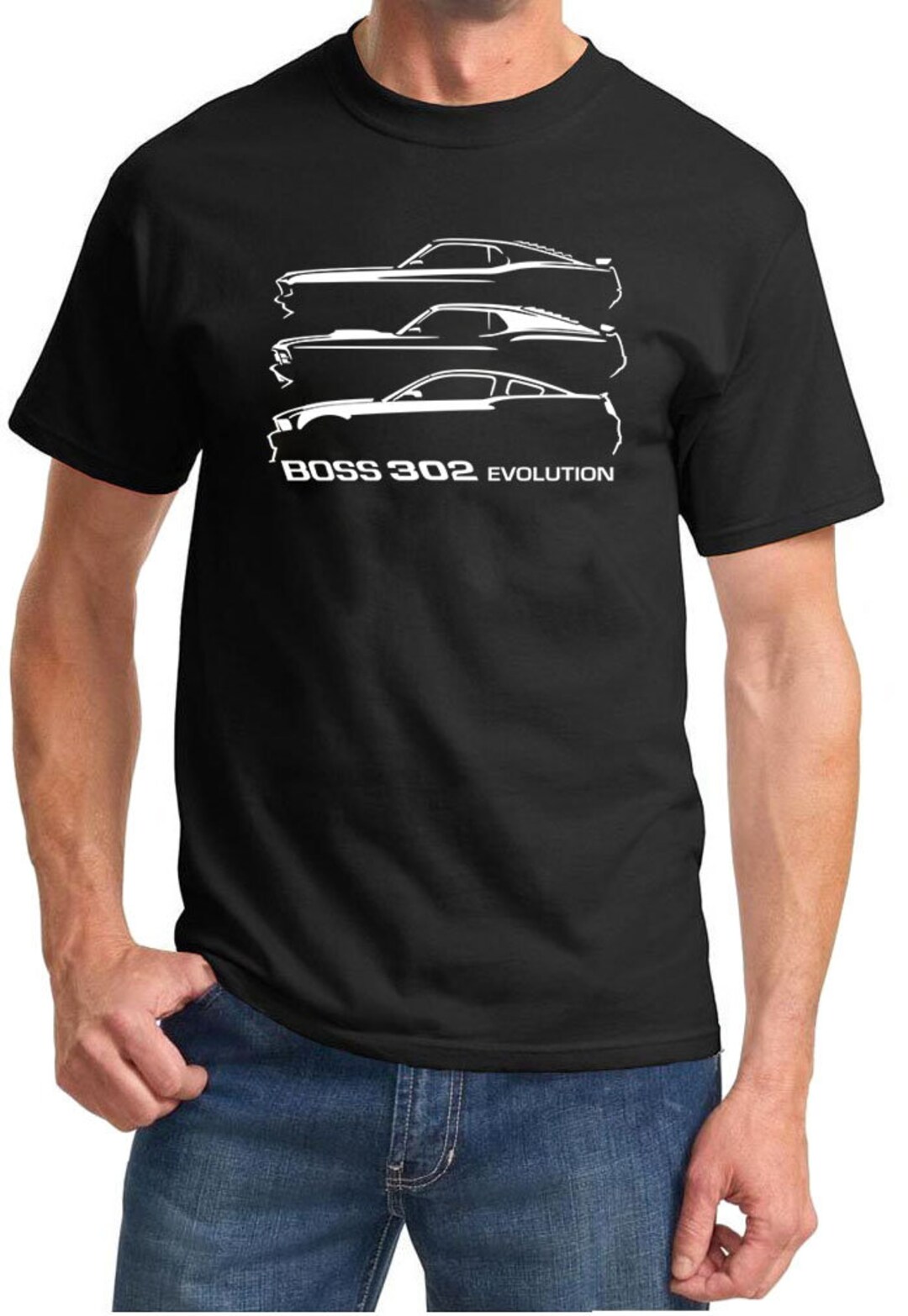 Ford Boss 302 Mustang Evolution Classic Outline Design Tshirt - Etsy