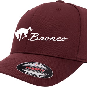 Ford Bronco Classic Logo Classic Design Flexfit 6277 Baseball Hat Cap ...
