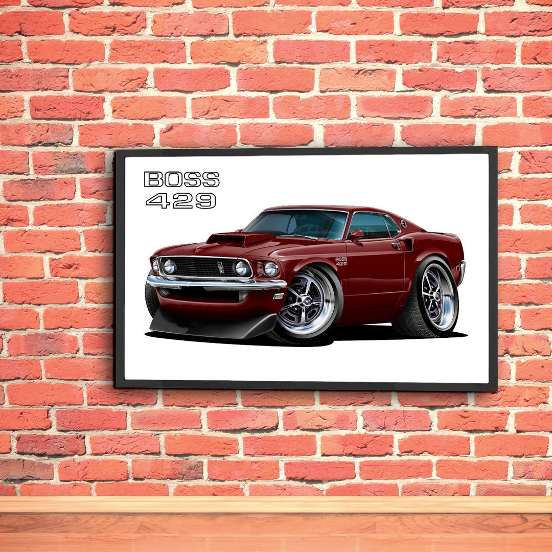 1969 Ford Boss 429 Mustang Wall Art Poster - Etsy