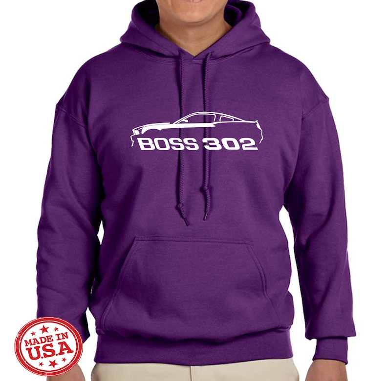2012 2013 Ford Boss 302 Mustang Classic Outline Design Hoodie ...