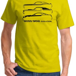 Ford Boss 302 Mustang Evolution Classic Outline Design Tshirt - Etsy