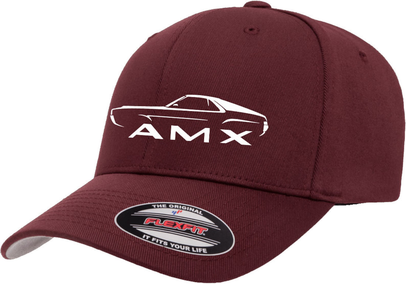 1968 1969 AMC AMX Classic Outline Design Flexfit 6277 Baseball Hat Cap ...