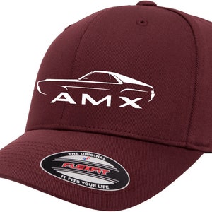 1968 1969 AMC AMX Classic Outline Design Flexfit 6277 Baseball Hat Cap ...