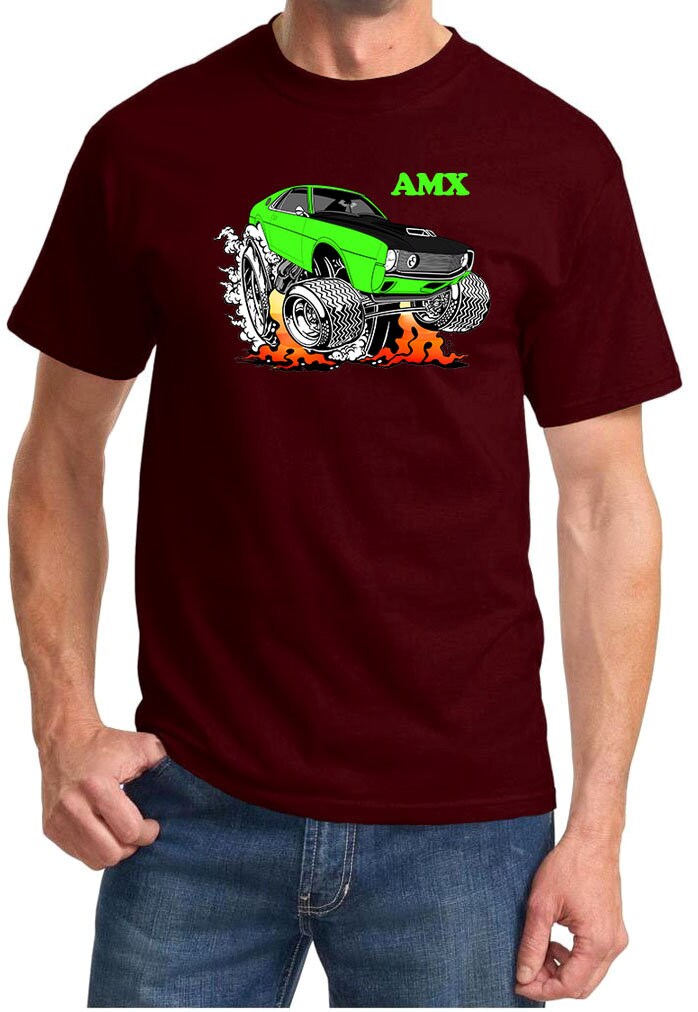 1970 AMC AMX Classic Cartoon Muscle Car Full Color Design Tshirt - Etsy
