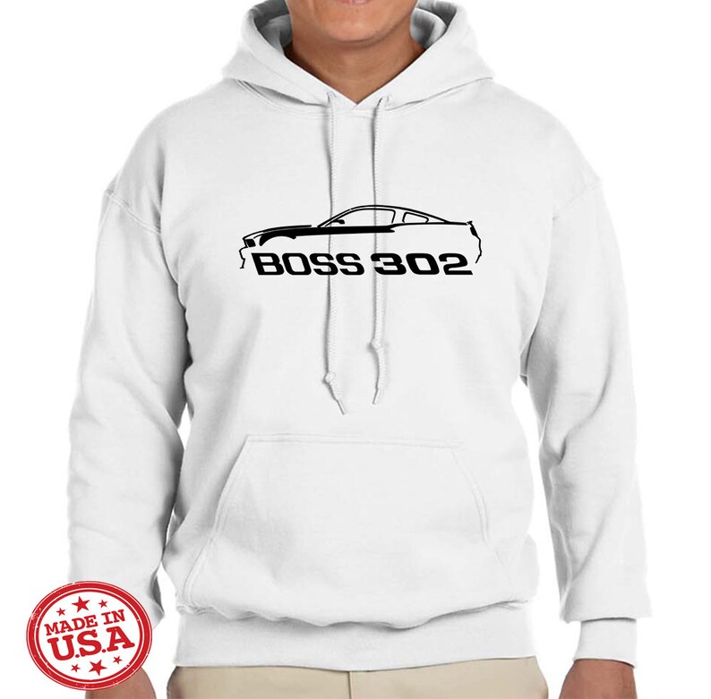 2012 2013 Ford Boss 302 Mustang Classic Outline Design Hoodie ...