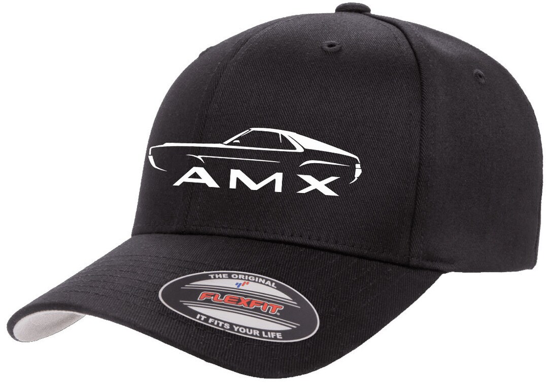 1968 1969 AMC AMX Classic Outline Design Flexfit 6277 Baseball Hat Cap ...