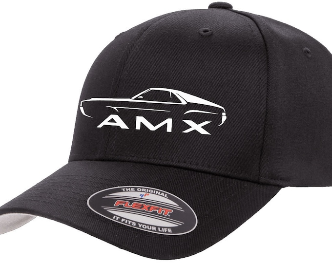 1968 1969 AMC AMX Classic Outline Design Flexfit 6277 Baseball Hat Cap ...