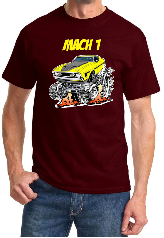 1971 1972 Ford Mach 1 Mustang Classic Cartoon Muscle Car Full Color ...
