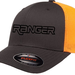 Ford Ranger Pickup Truck Logo Design Flexfit 6511 Trucker Baseball Hat ...