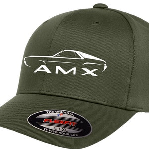 1968 1969 AMC AMX Classic Outline Design Flexfit 6277 Baseball Hat Cap ...