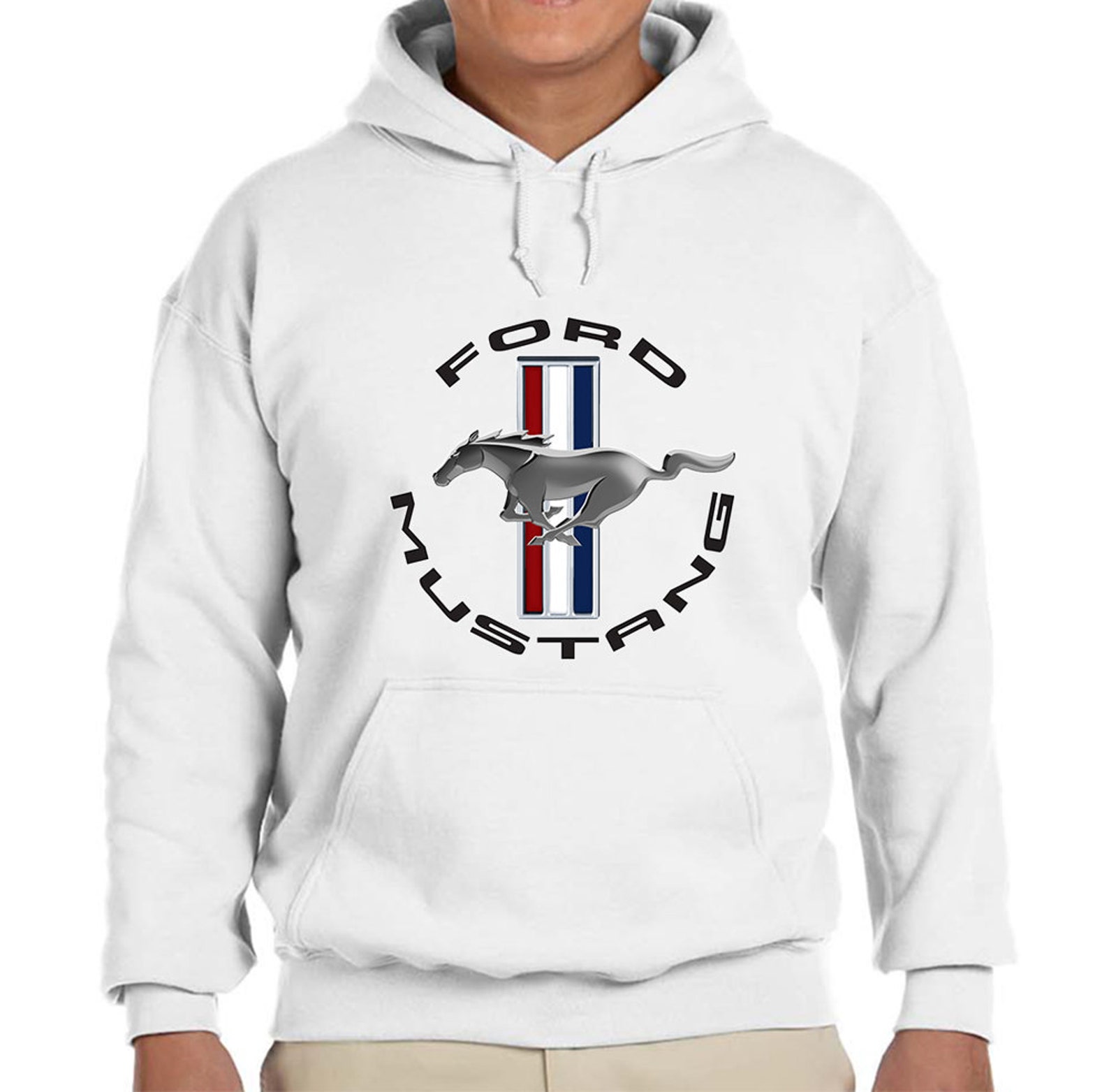 Ford Mustang Tribar Running Horse Classic Logo Design Hoodie Sweatshirt ...