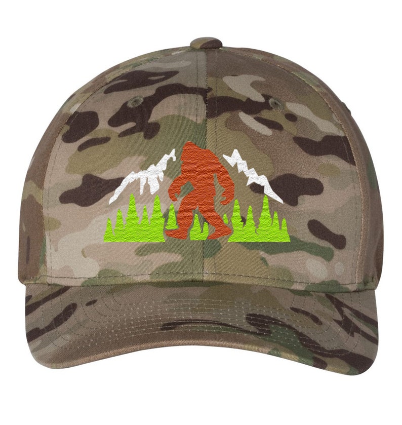 Bigfoot Sasquatch Forest Classic Design Flexfit 6277 Baseball Hat Cap ...