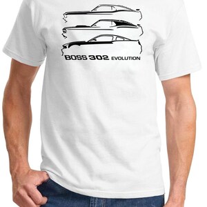 Ford Boss 302 Mustang Evolution Classic Outline Design Tshirt - Etsy