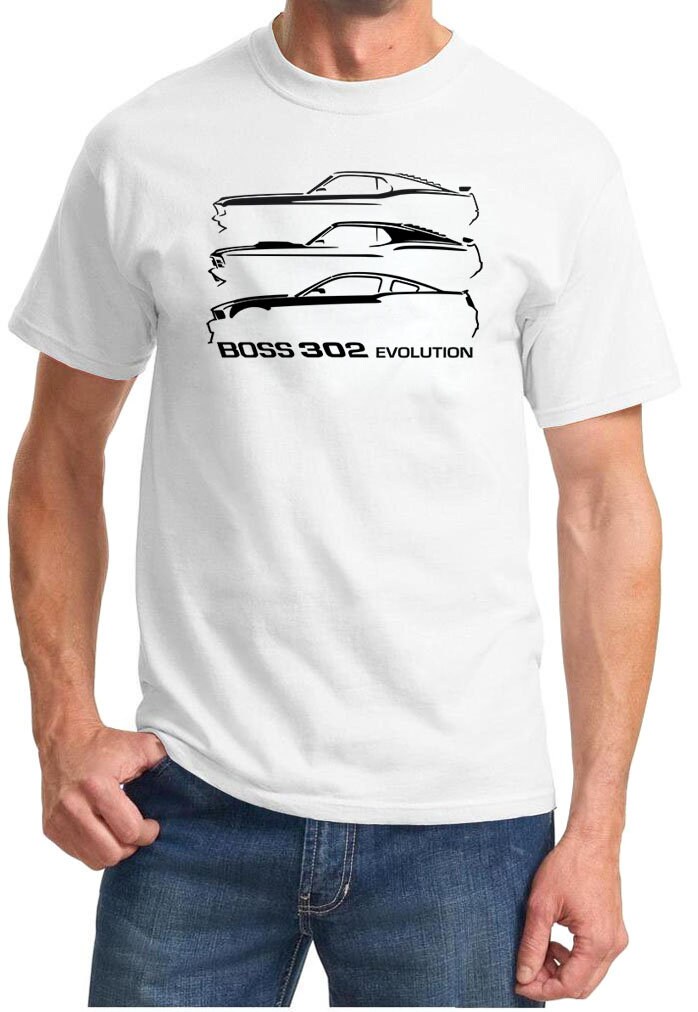Ford Boss 302 Mustang Evolution Classic Outline Design Tshirt - Etsy