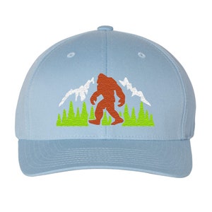 Bigfoot Sasquatch Forest Classic Design Flexfit 6277 Baseball Hat Cap ...