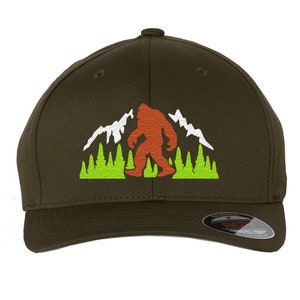 Bigfoot Sasquatch Forest Classic Design Flexfit 6277 Baseball Hat Cap ...