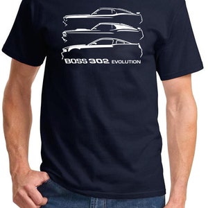 Ford Boss 302 Mustang Evolution Classic Outline Design Tshirt - Etsy